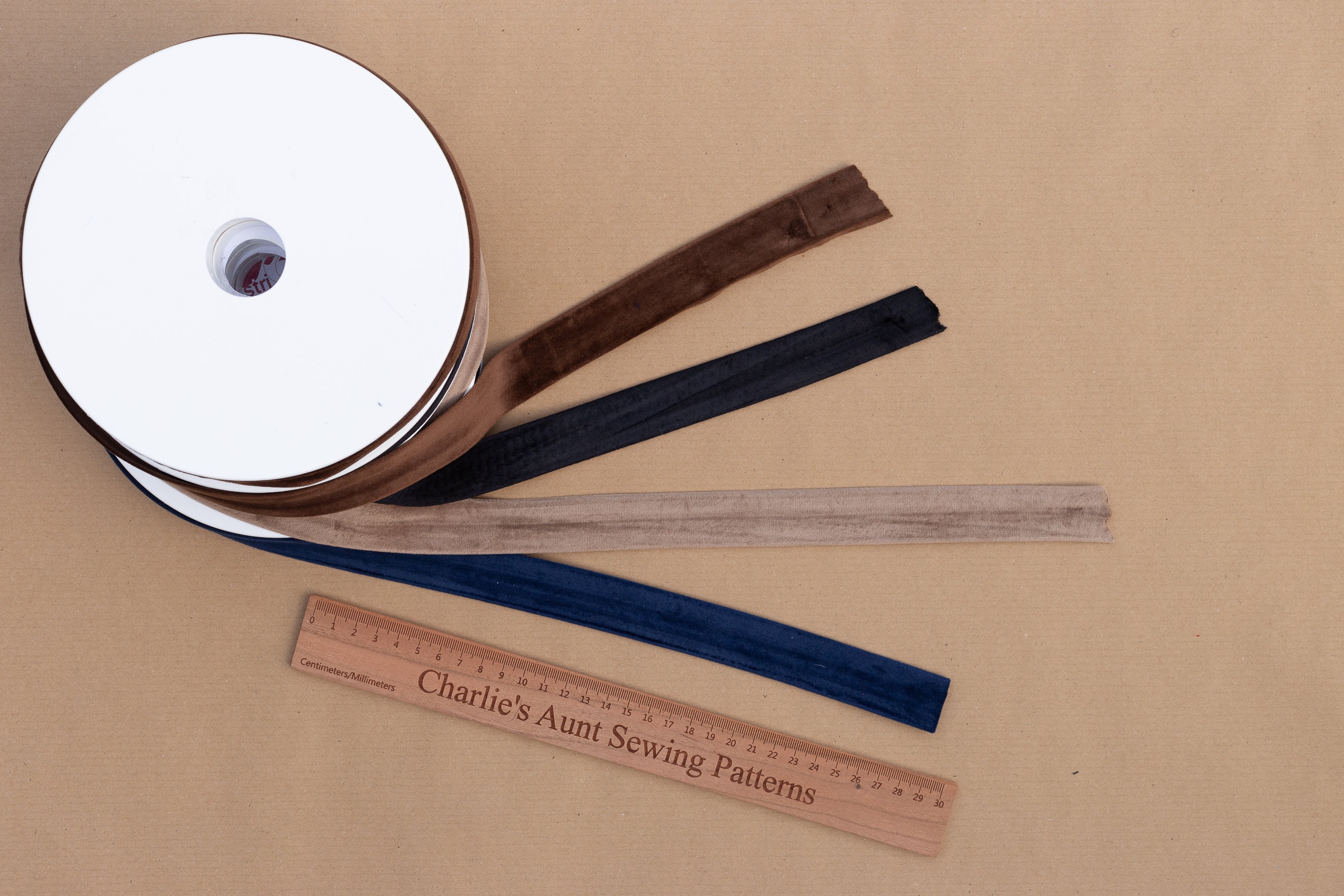 Velvet Bias Binding, Vintage Style Trim, 25mm Double Fold Bias Binding ...