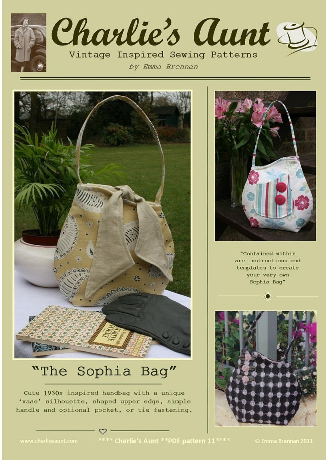 Sewing Pattern to Make the Sophia Bag - PDF Pattern INSTANT DOWNLOAD - Etsy