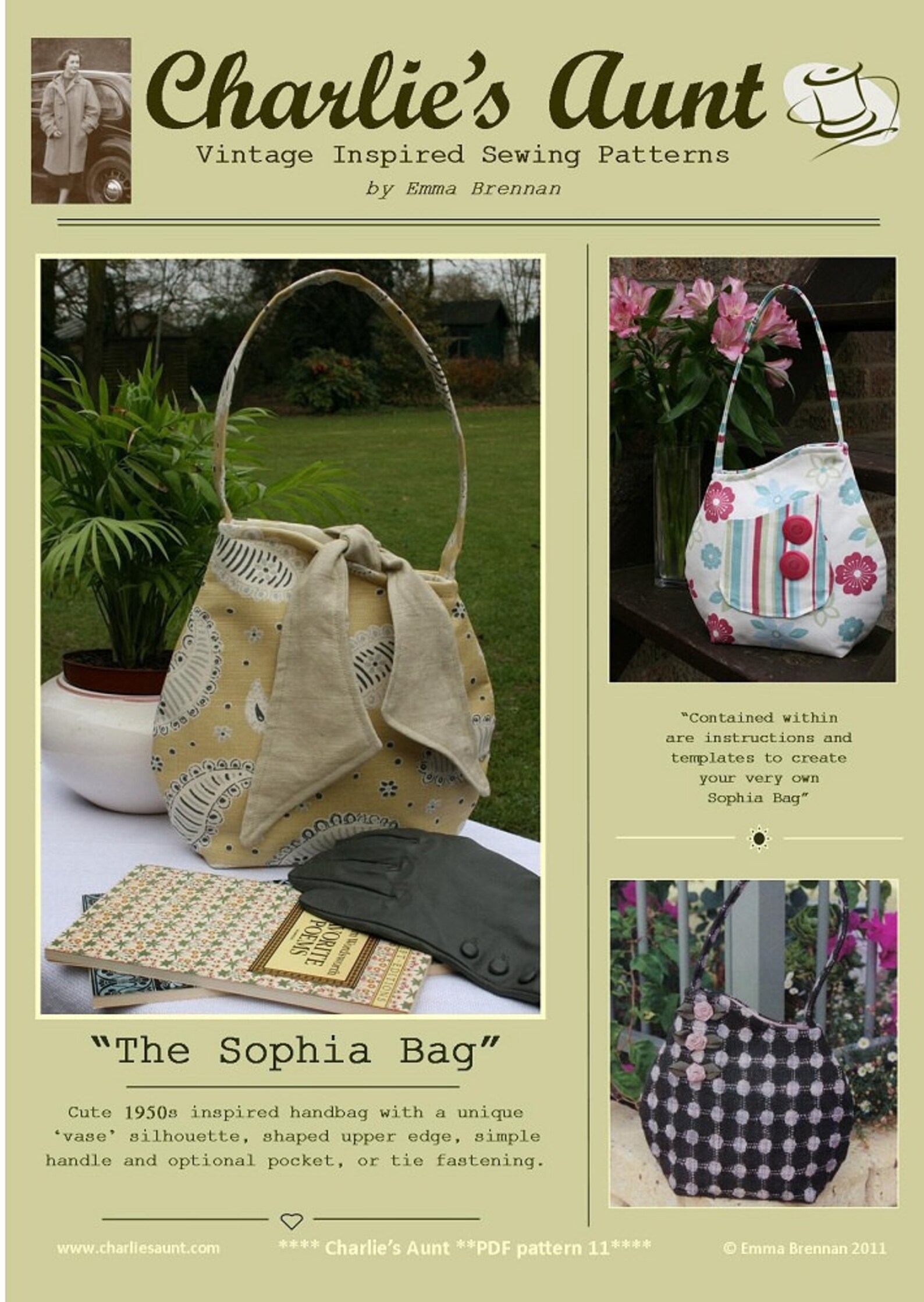 Sewing Pattern to Make the Sophia Bag - PDF Pattern INSTANT DOWNLOAD - Etsy