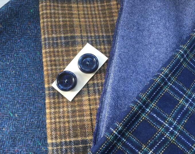 British Wool Tweed Fabric, Four X 12" X 28" Pieces, Antique Gold, Navy ...