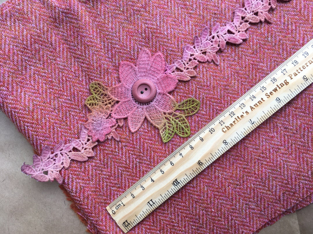 British Wool Tweed, Unique Hand-painted Lace, Hand-painted Venise ...