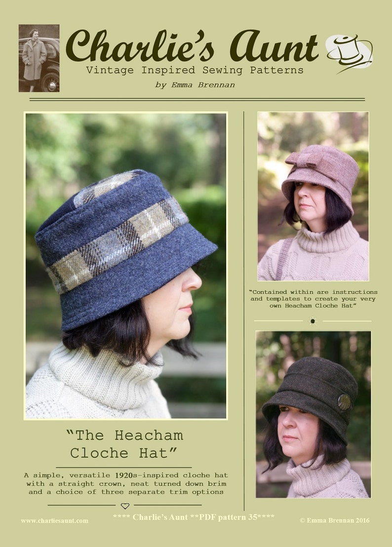 PDF Cloche Hat Sewing Pattern, Heacham Cloche Hat, Instant Download ...