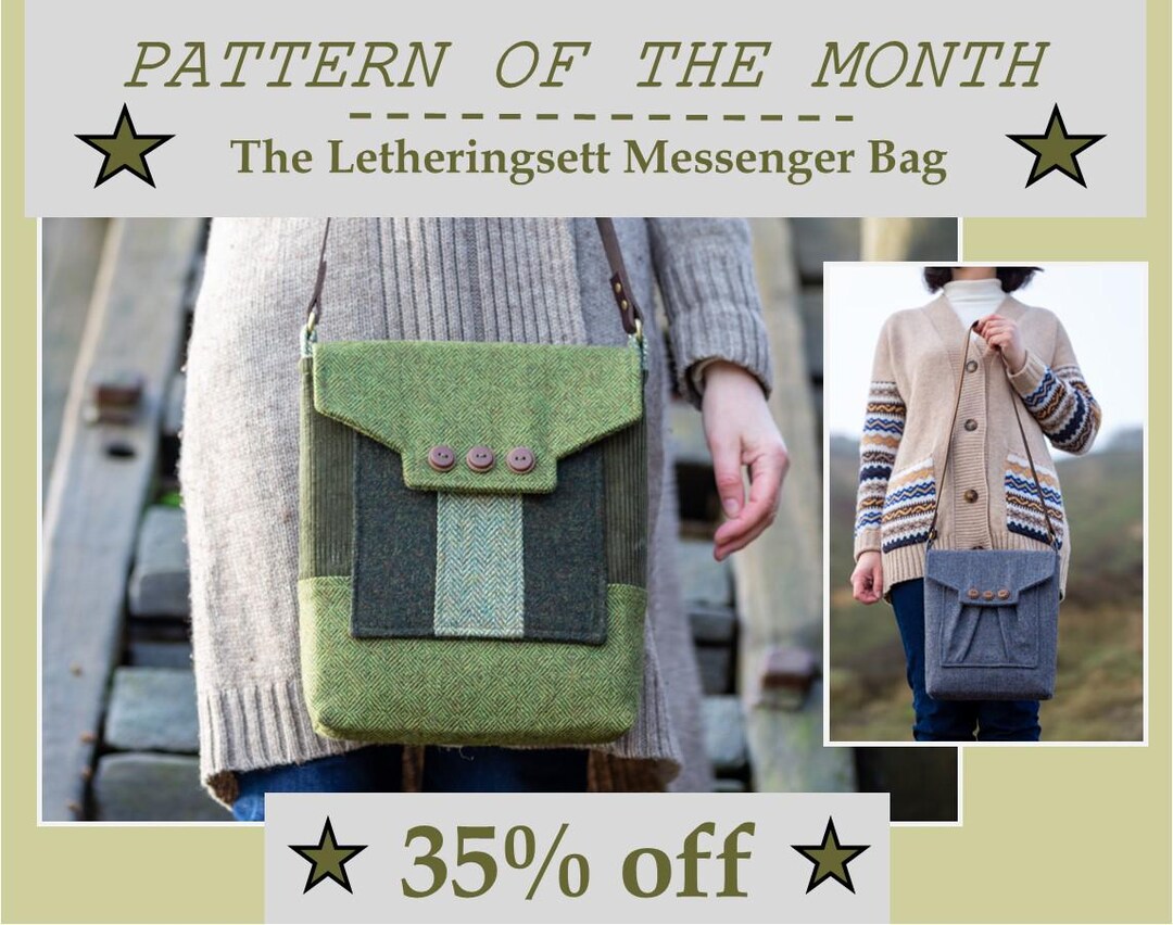 Messenger Bag SEWING PATTERN, Instant Download, Retro Style Bag Pdf ...