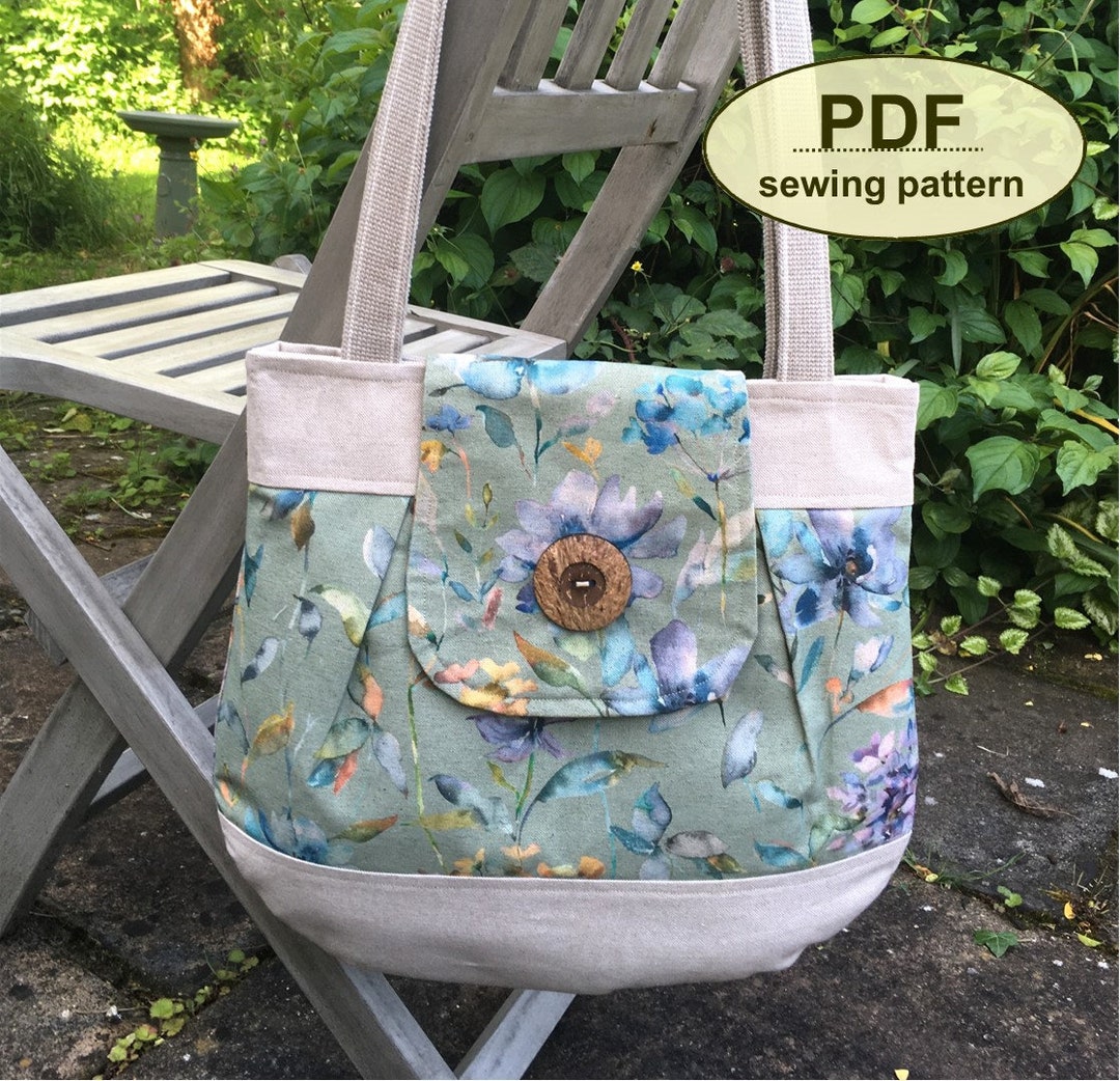 Tote Bag SEWING PATTERN, Plus FREE Small Zip Purse Tutorial, Pdf ...