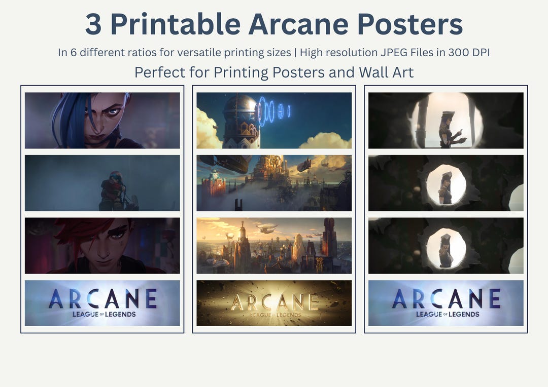 Arcane League of Legends 3 Printable Posters - Digital Art Download - Etsy