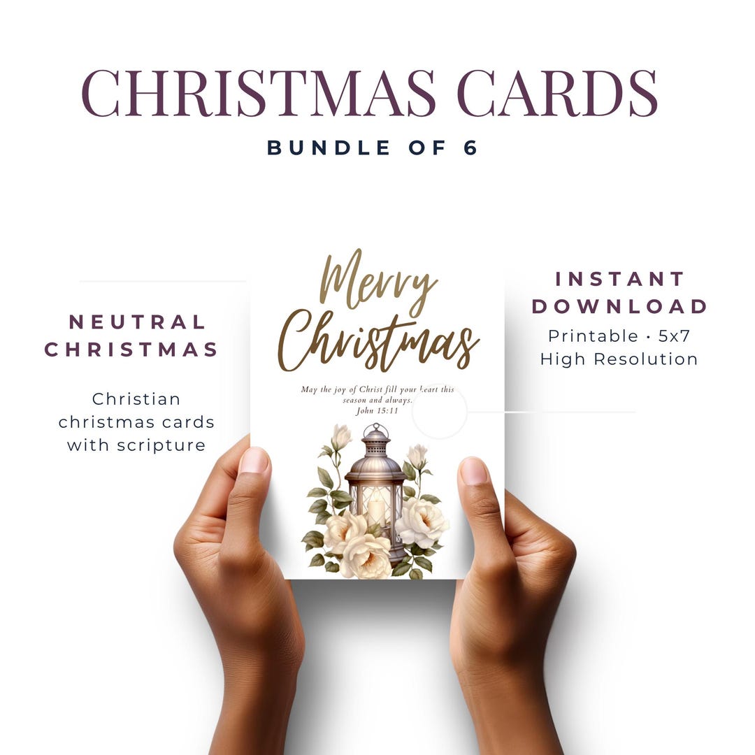 Vintage Christmas Scripture Cards: Neutral Holiday Greetings (printable ...