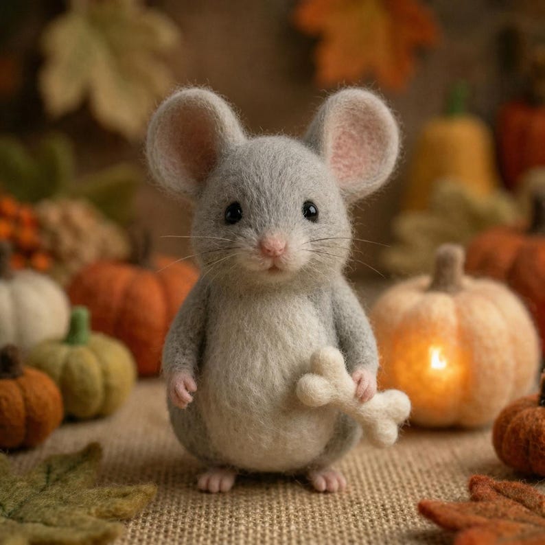 Needle Felt Costume Mouse Figurines, Handmade Wool Mice, Whimsical ...