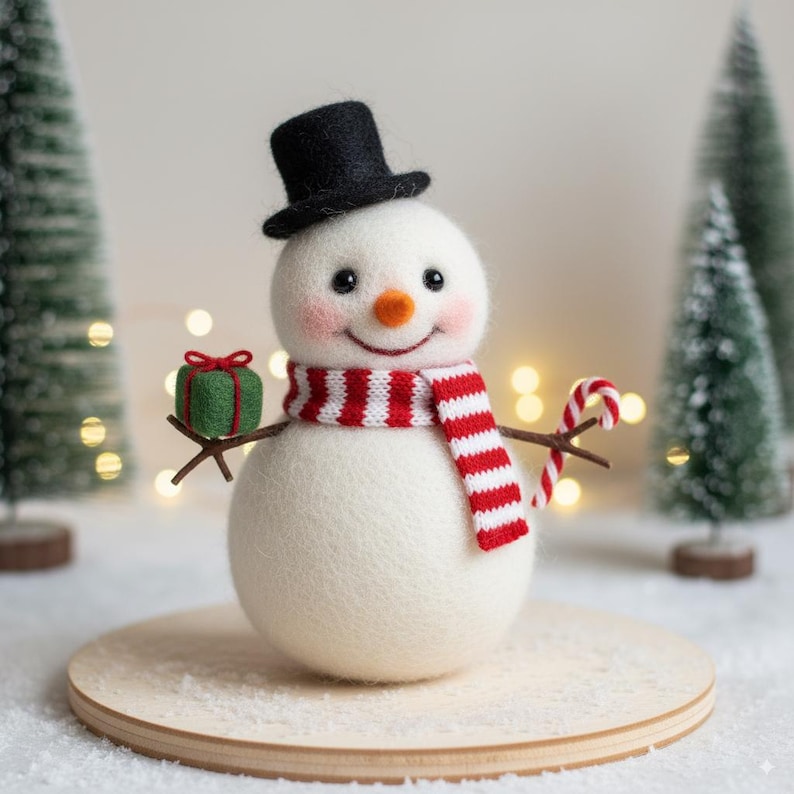 Felted Wool Snowman – Needle Felt Figure ，christmas Tree Ornament - Etsy
