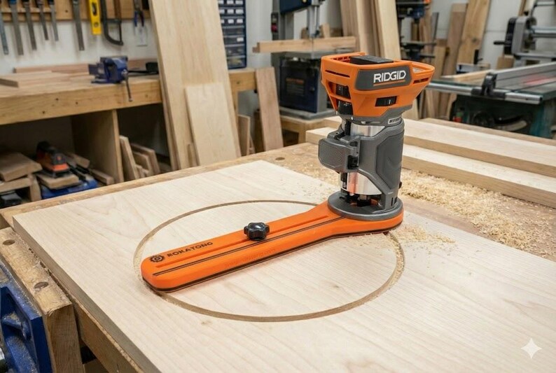 RIDGID Compact Router Circle Jig: Carbon Fiber Reinforced Base (DIGITAL ...
