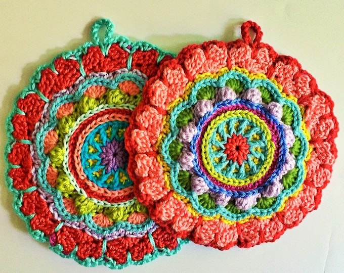 Kismet Love Mandala Potholders PDF Crochet Instant Download Pattern ...