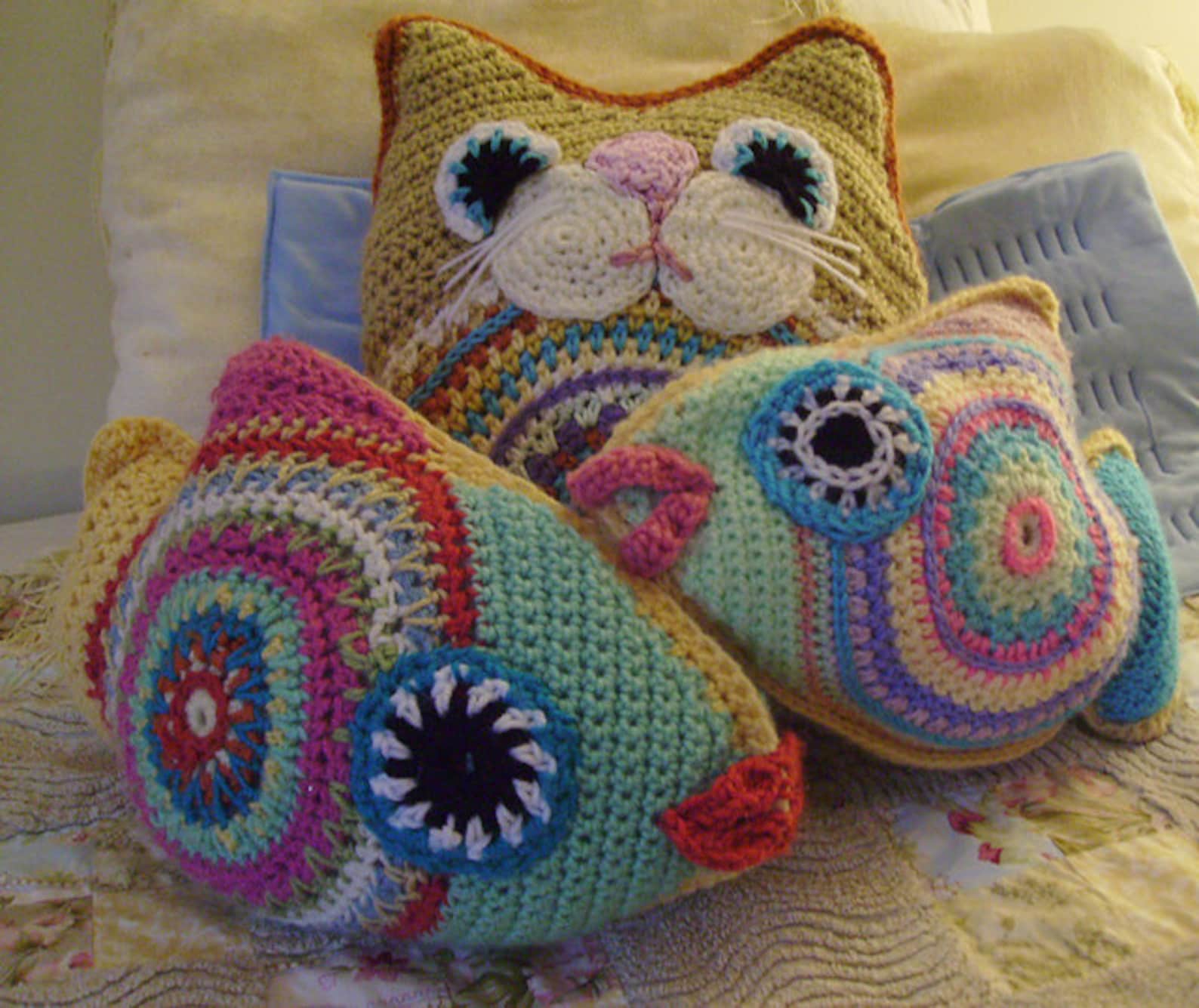 Two Pattern Special Fat Cat and Tilly Fish Crochet Instant | Etsy