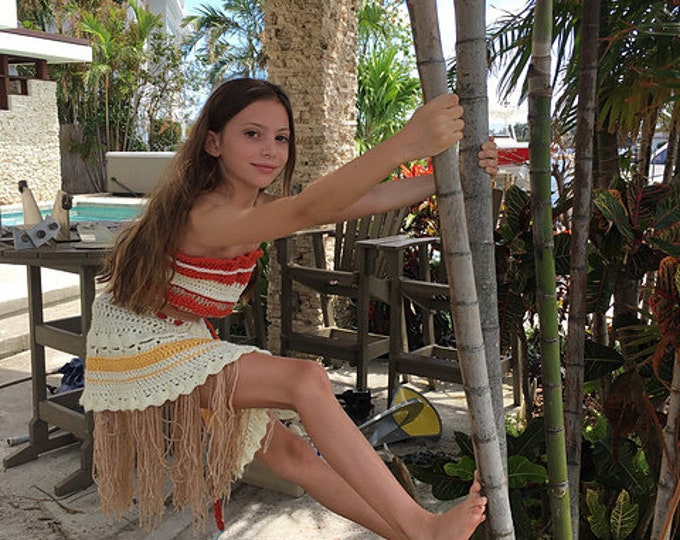 Moana Crochet Costume Dress Pattern Hula Princess Outfit Toddler Child ...