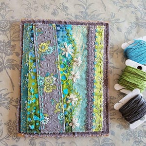 Handstitched Floral Card, Handmade Blank Greeting Card, Slow Stitching ...