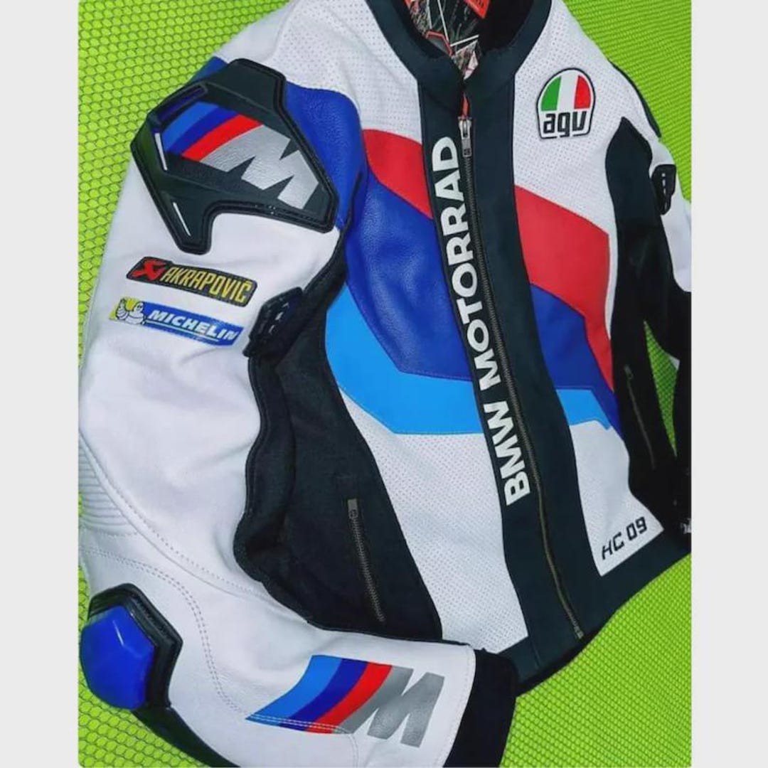 BMW Motorrad Racing Leather Jacket, CE Armored Cowhide Biker Jacket - Etsy