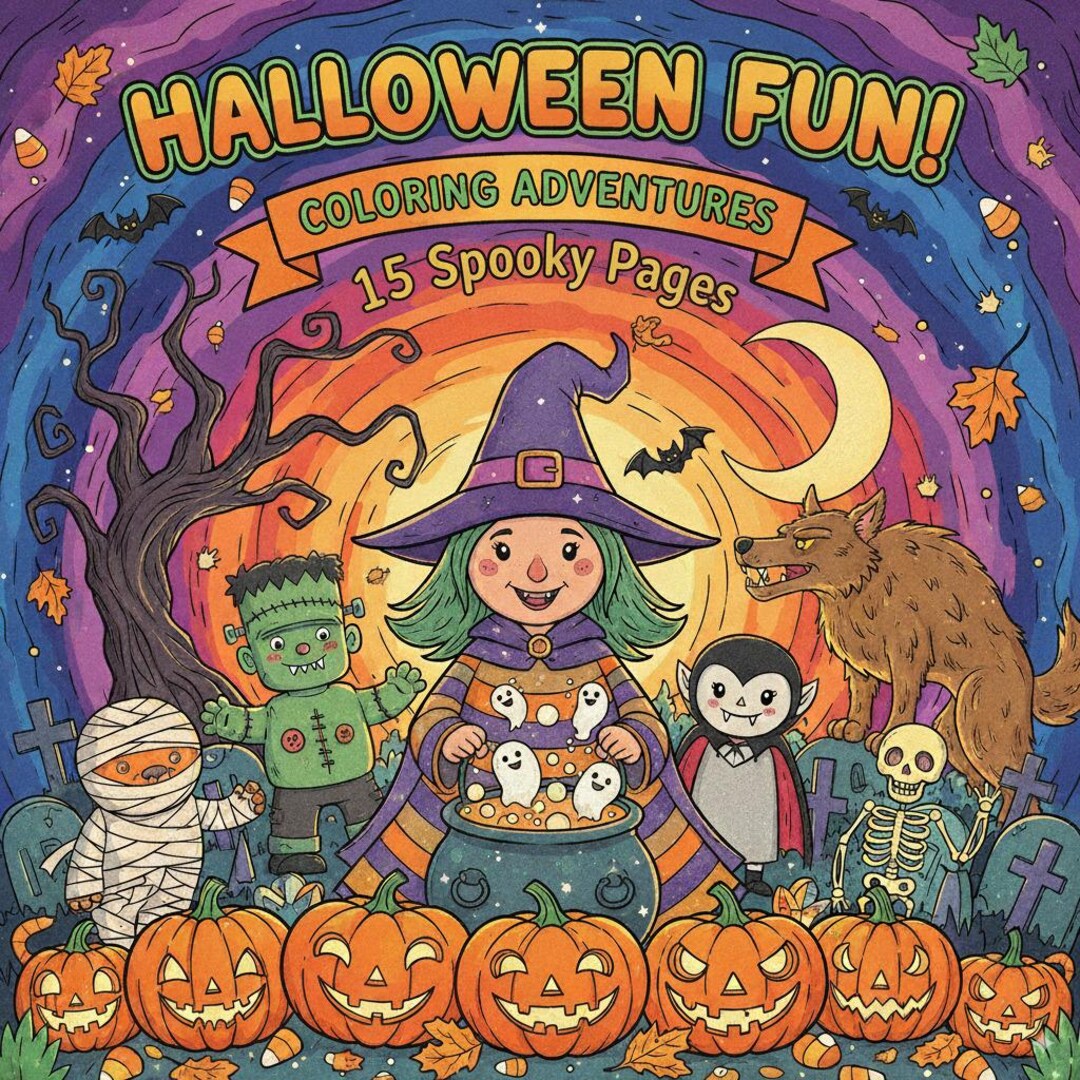 Halloween Coloring Book for Kids | Fun Spooky Activity Book With Cute ...