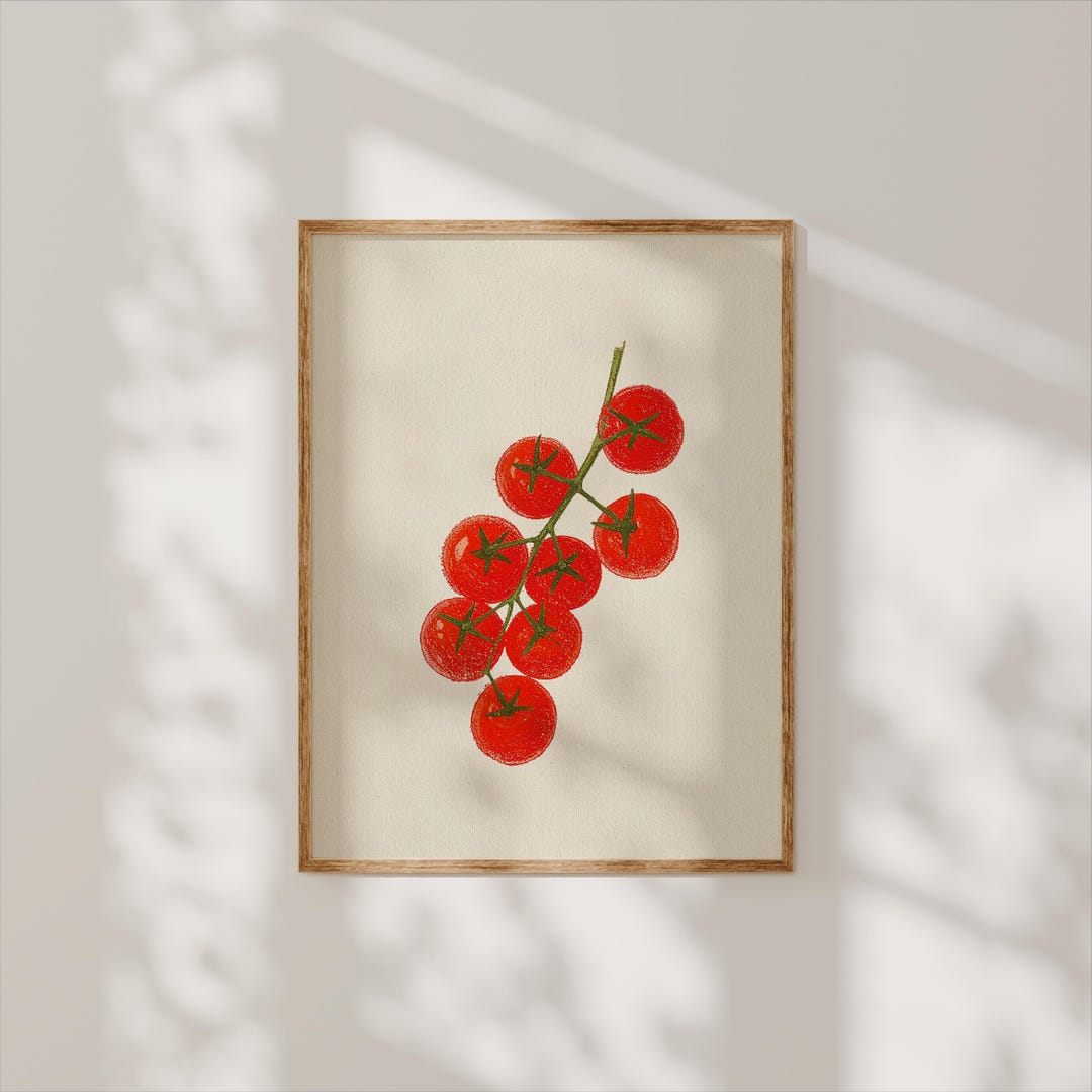 Tomato Art Print: Crayon Style Kitchen Wall Decor (digital Download) - Etsy