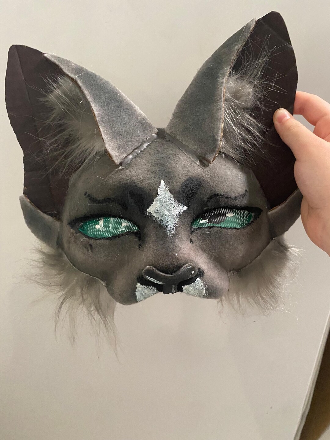 Handmade Gray and White Alter-human/furry Cat Mask. - Etsy
