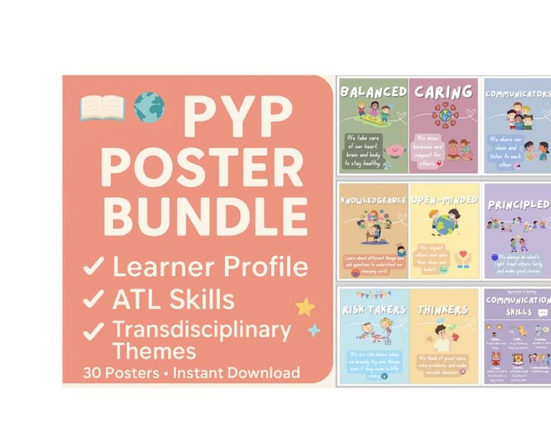 IB PYP Poster Bundle: Learner Profiles, Transdisciplinary Themes and ...