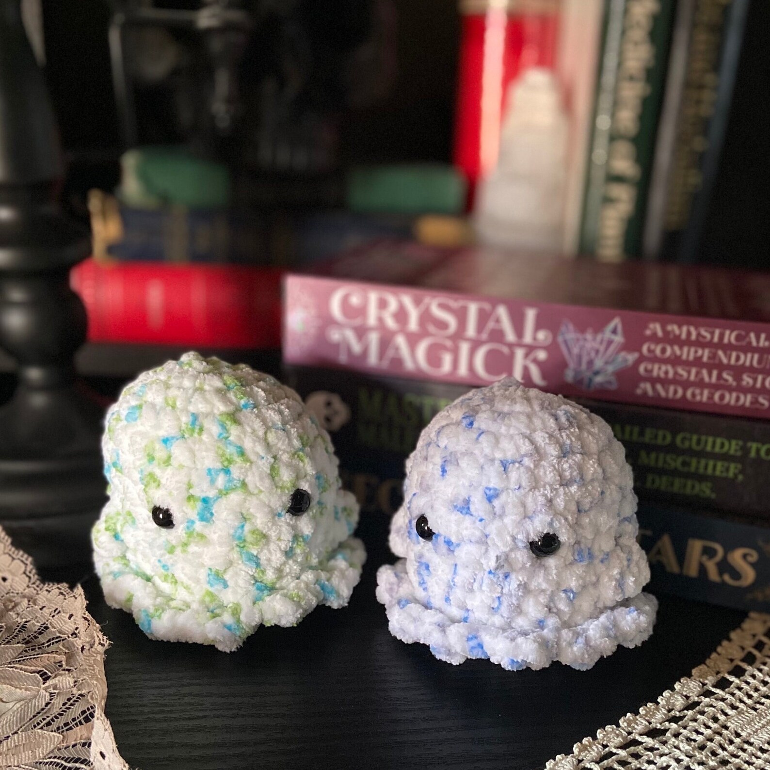 Crochet Floral Print Ghost Plushie - Chenille Yarn - Etsy