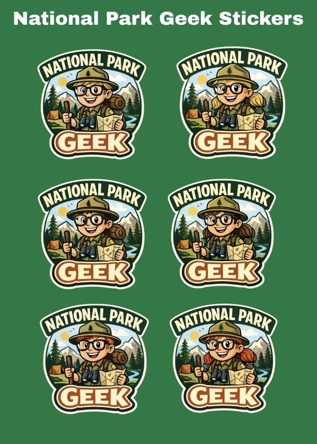 National Park Geek Sticker, Waterproof Vinyl Decal, Hiking Travel - Etsy