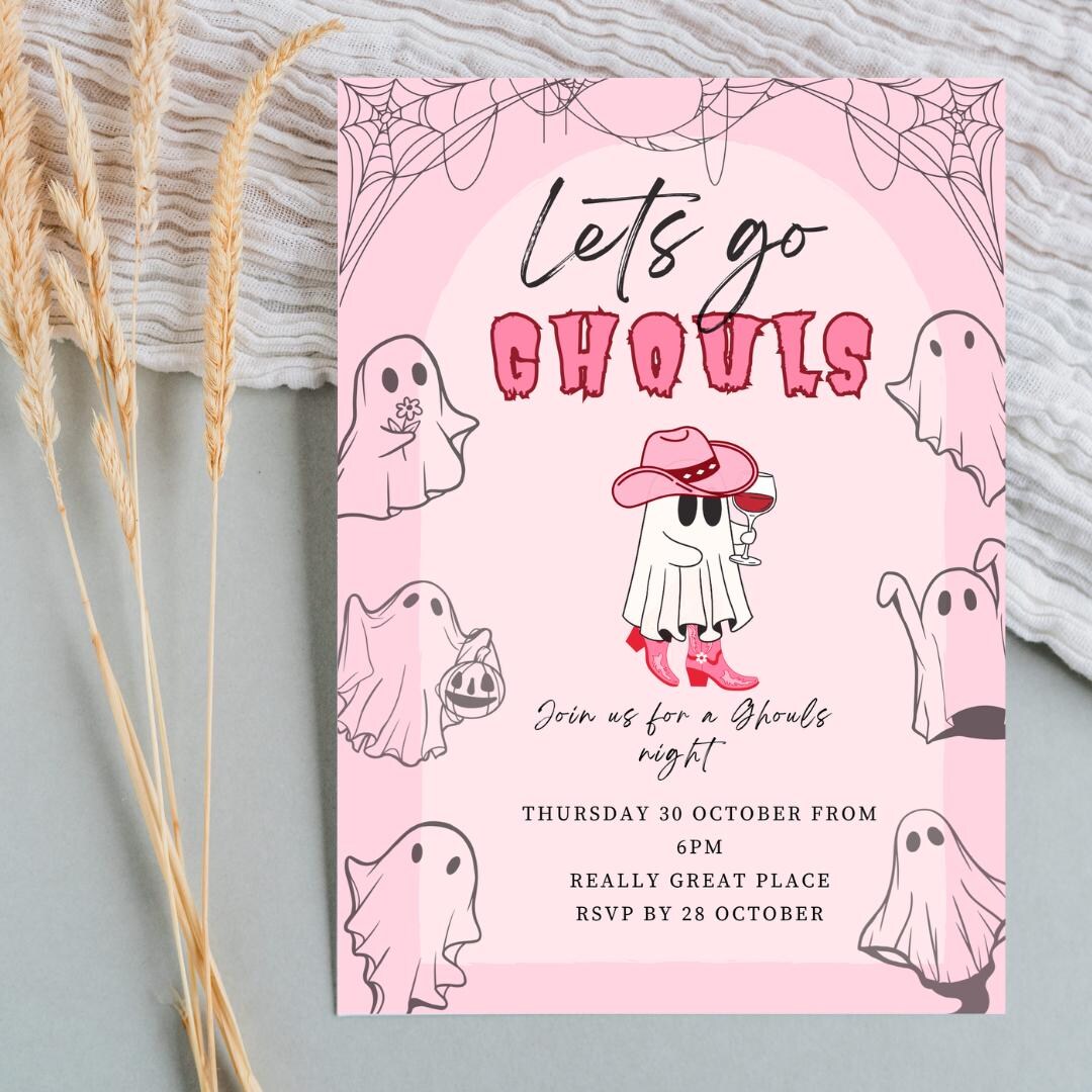 Ghouls Halloween Ladies Night Invitation: Editable Template - Etsy