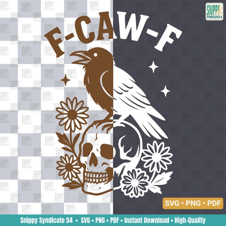 Raven Skull Gothic Art: Edgy Crow Design (SVG, PNG, PDF) - Etsy