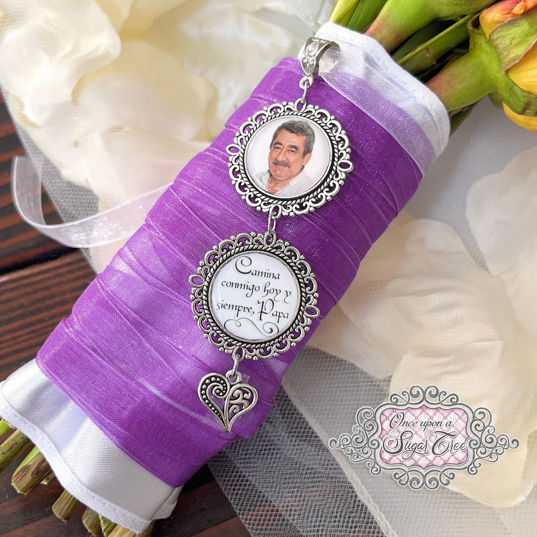 Spanish Memorial Bouquet Charm for Bride-camina Conmigo Hoy Y Siempre ...