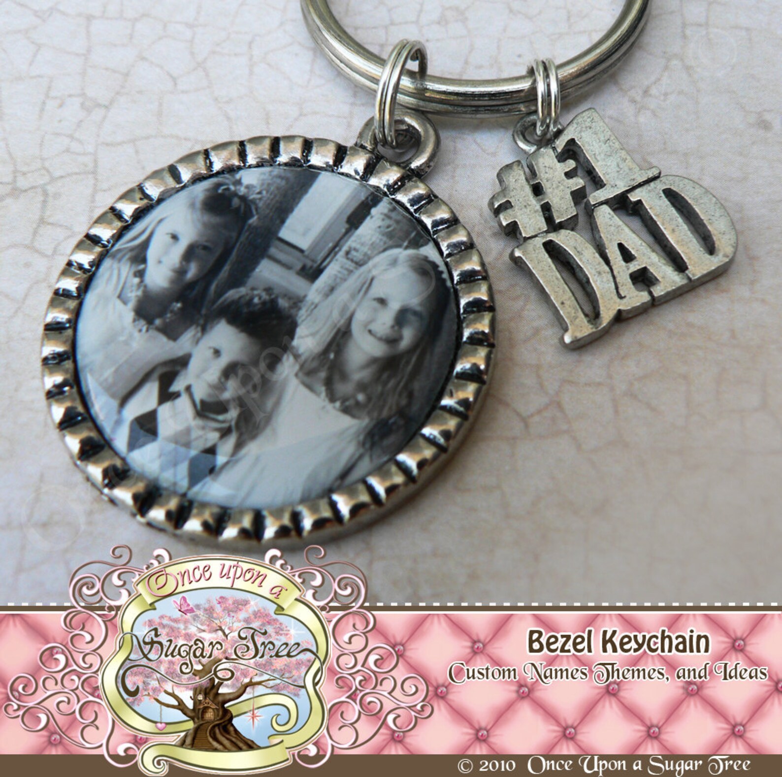 Photo for DAD With Number 1 Dad Charm Happy Father's Day Gift Custom ...