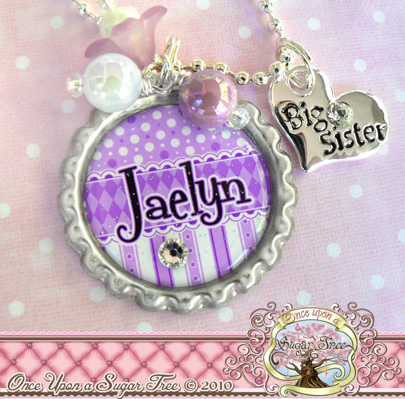 Big SISTER Necklace Personalized Name Bottle Cap Necklace - Etsy