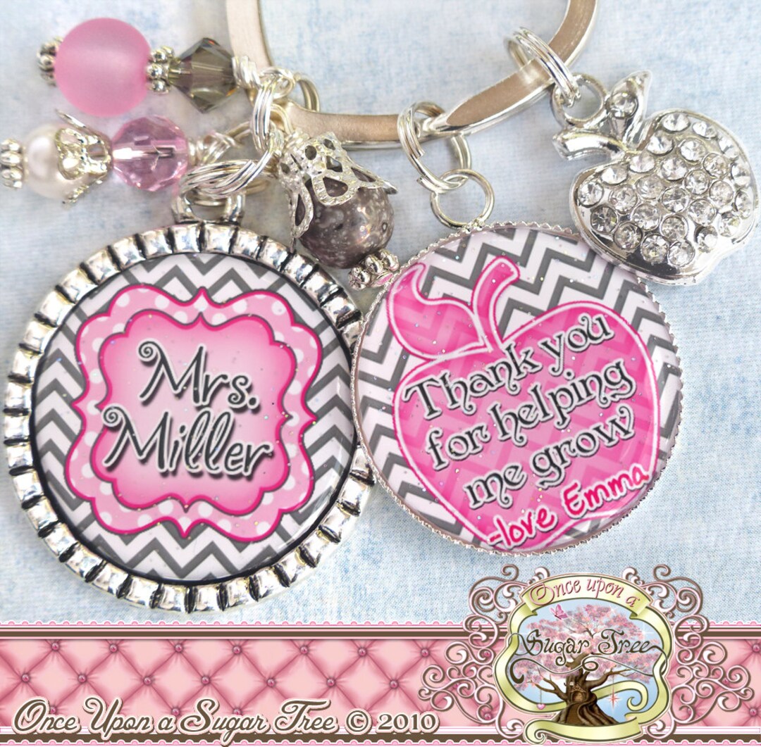 CHEVRON TEACHER GIFT, Personalized Keychain (or Necklace), Apple ...