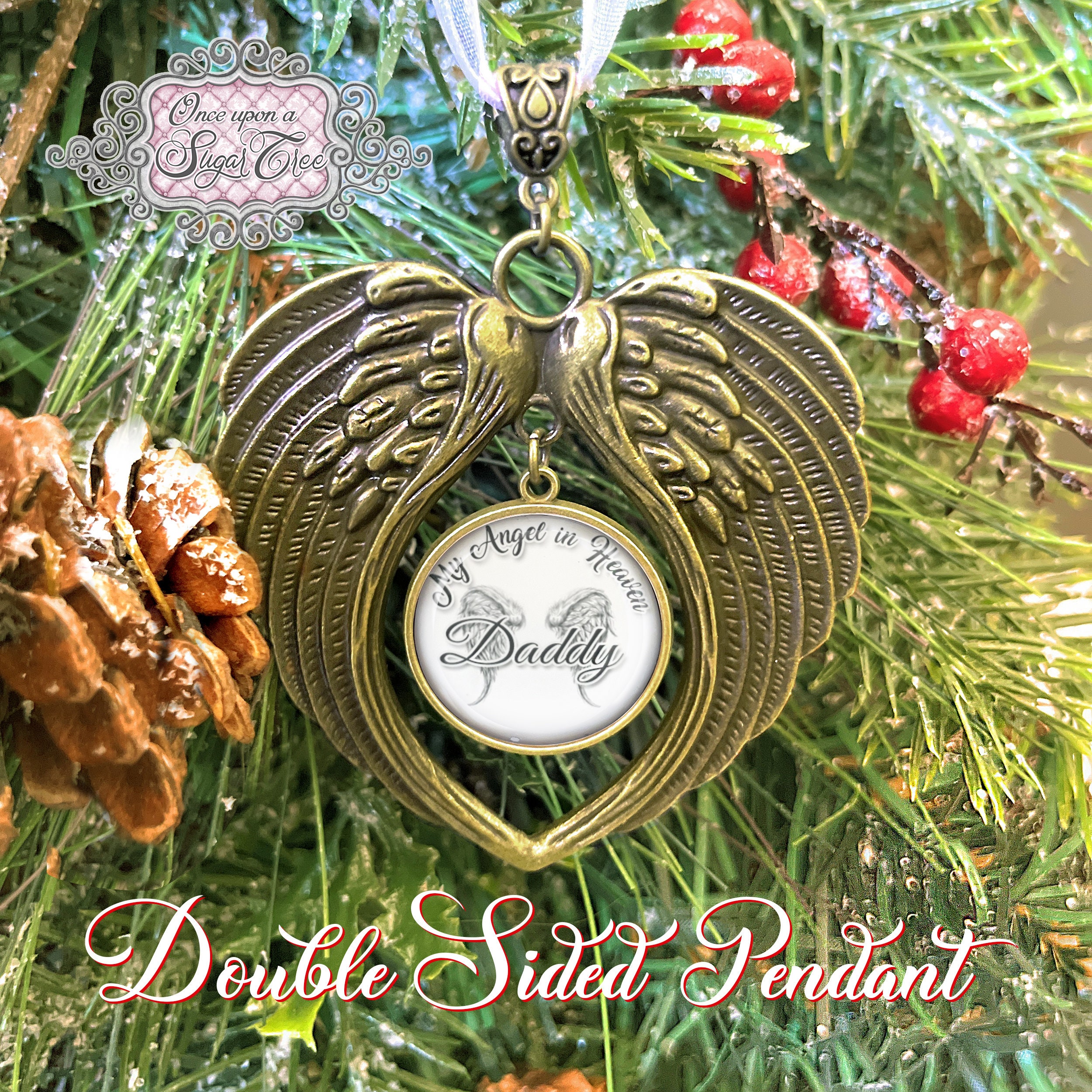 Memorial Christmas Ornament my Angel in Heaven personalized Christmas Tree Ornament remembrance photo Charm picture Ornament double Sided Etsy