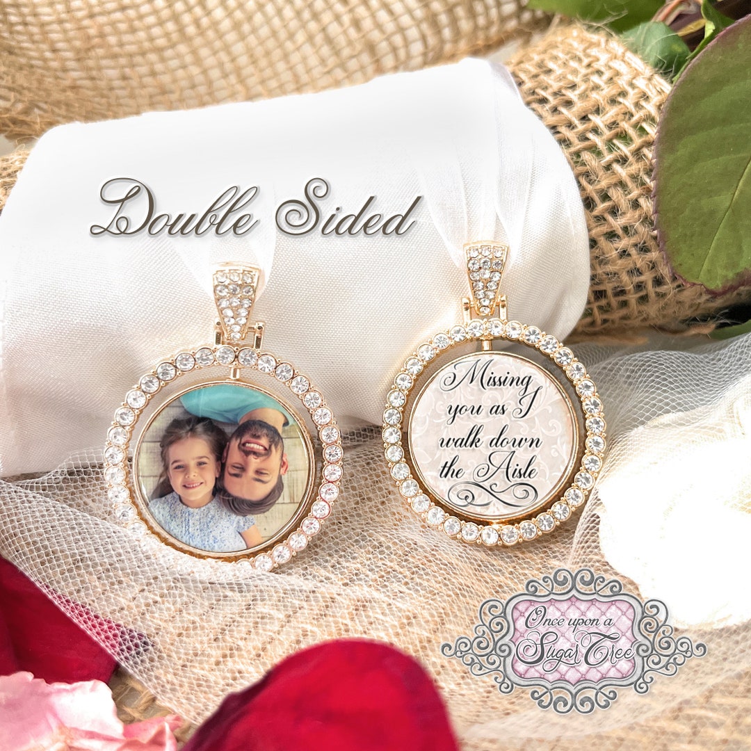 Memorial Bouquet Charm-bridal Photo Charm-double Sided-custom Photo and ...