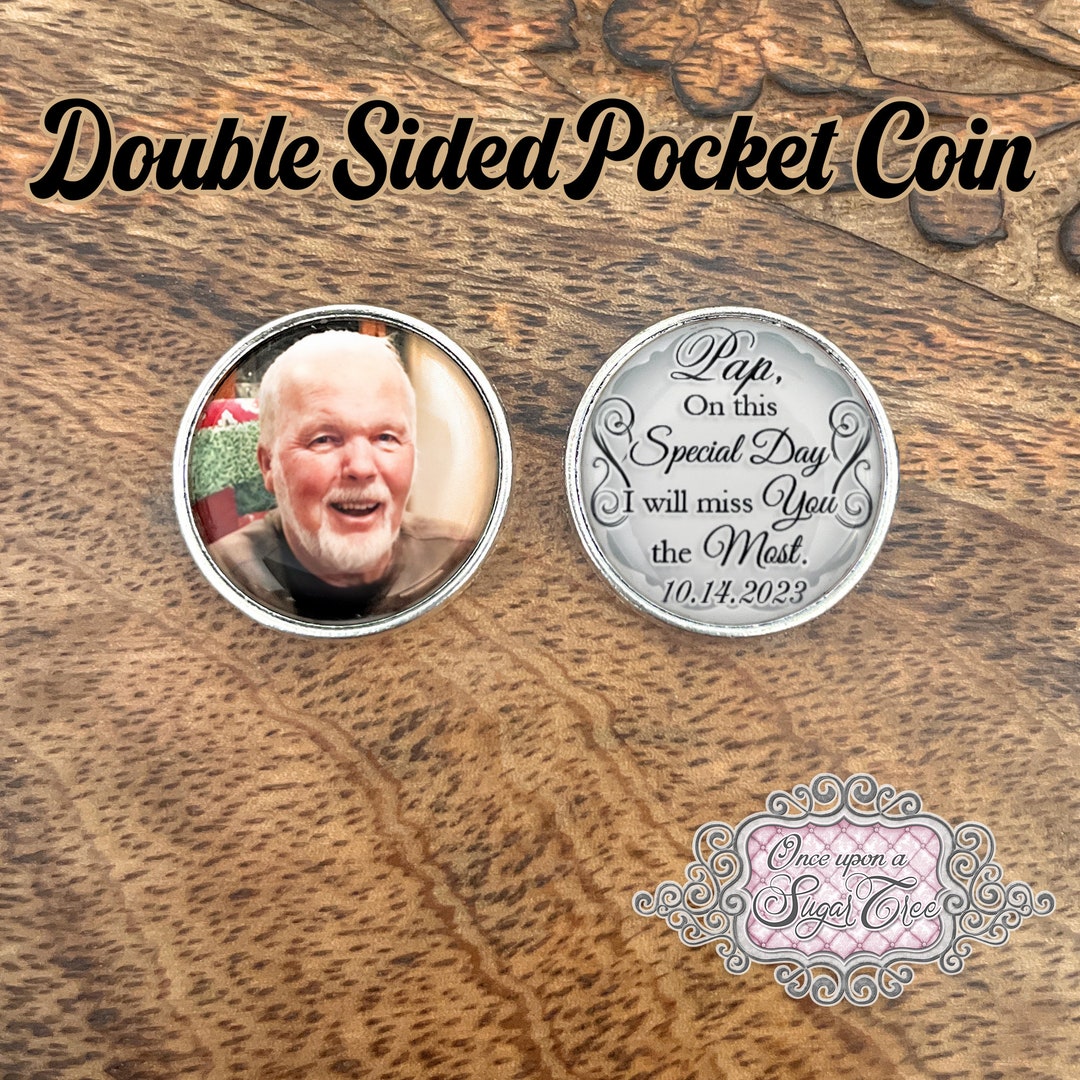 Custom Photo Pocket Coin-loss of Grandpa-double Sided Memorial Gift ...