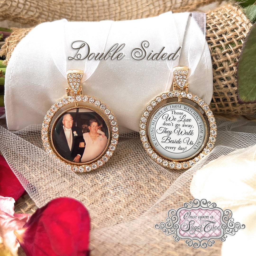 Memorial Photo Bridal Bouquet Charm-in Loving Memory of Those Watching ...