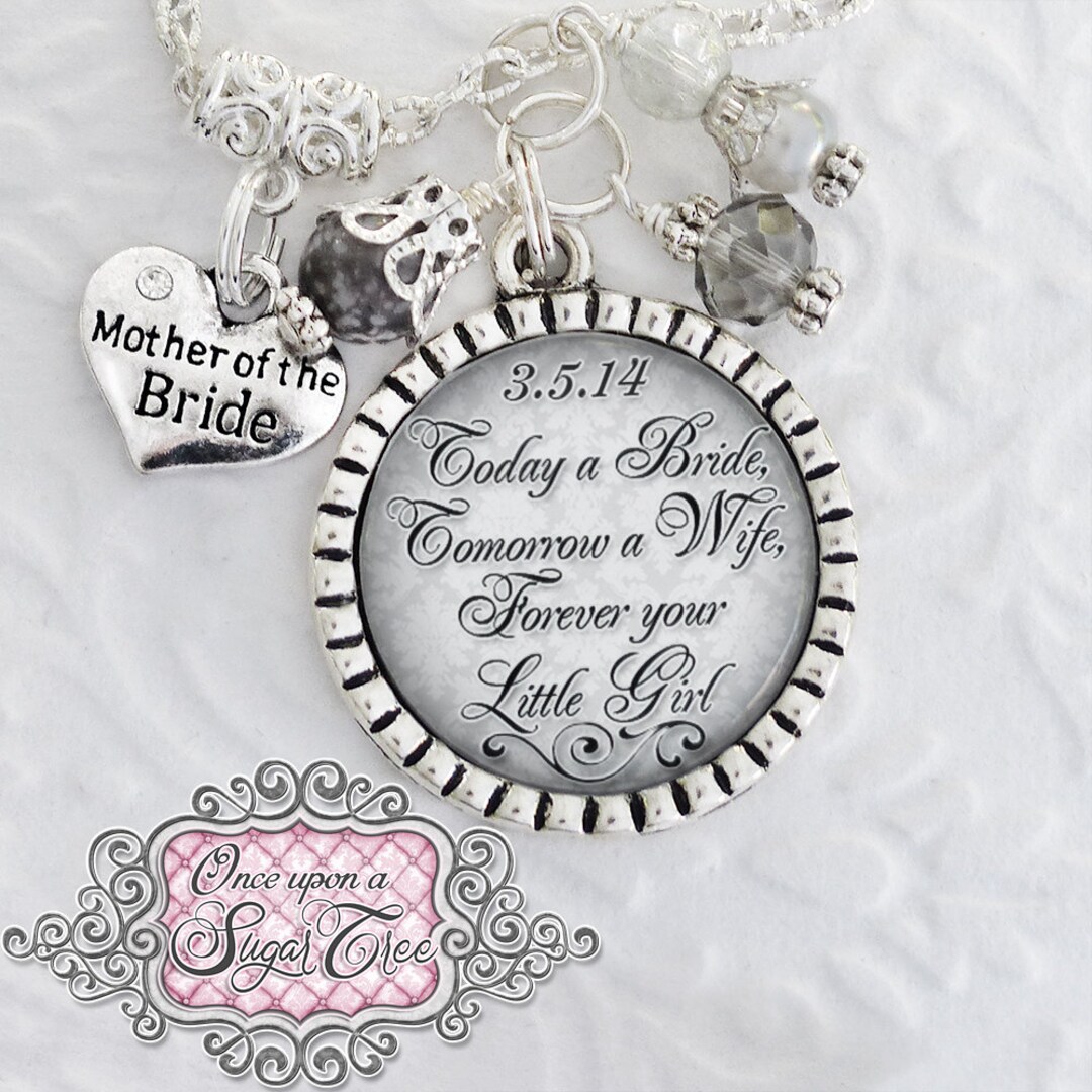 Mother of the Bride Necklace, Gift From Bride, Custom Wedding Jewelry ...