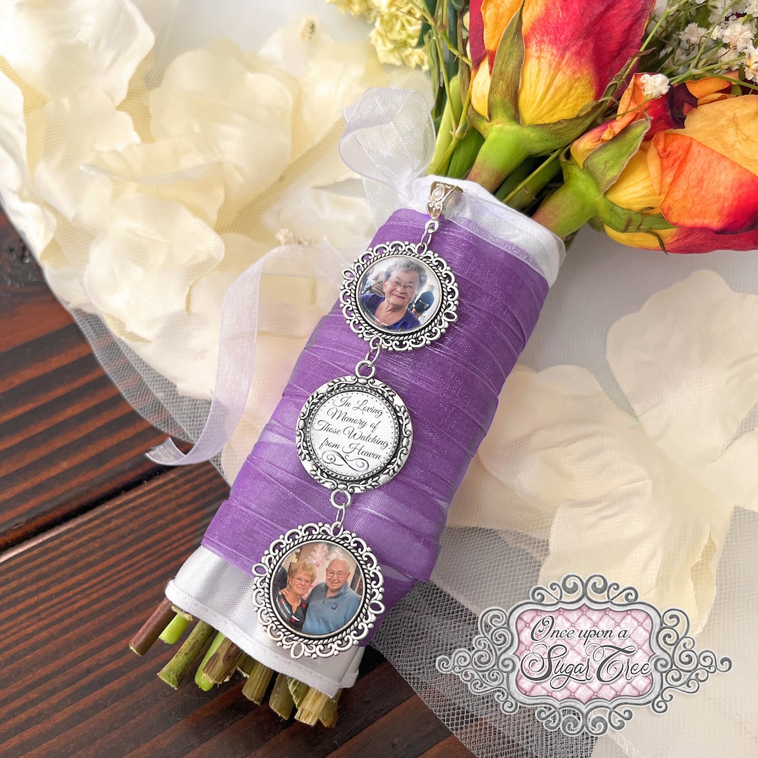 Bride Memorial Photo Bouquet Charm-wedding Remembrance Gift-loss of ...