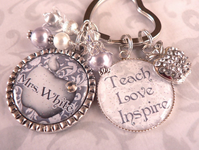 Teacher Personalized Key Chain Inspirational Quote Purple - Etsy