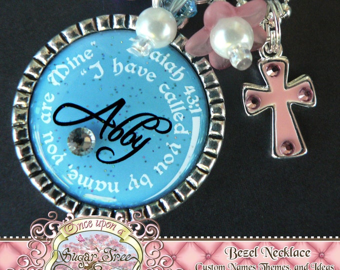 Customizable BIBLE VERSE Pendant Necklace-pink Swarovski - Etsy