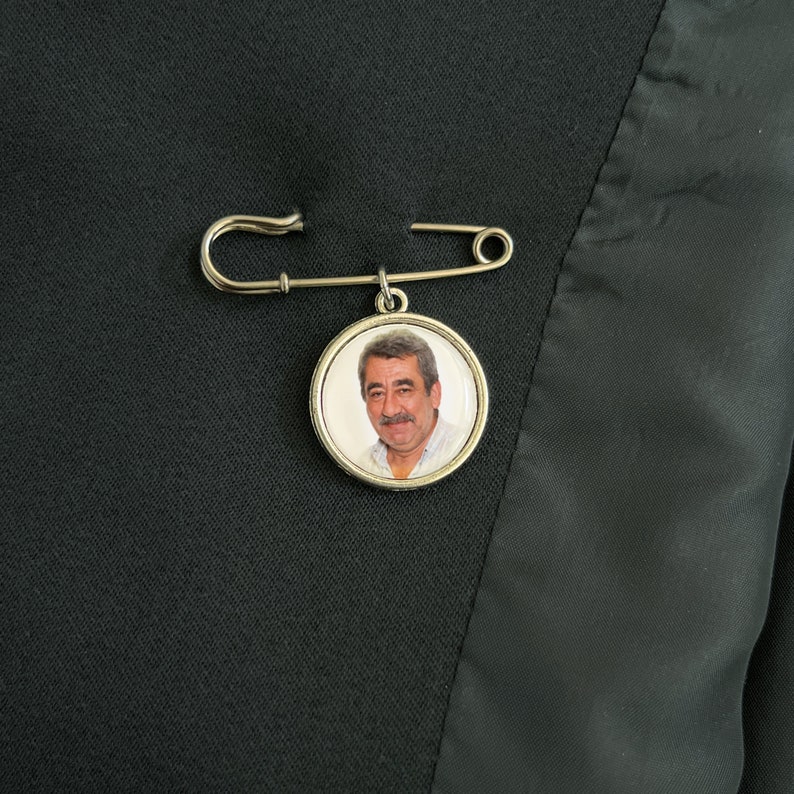 Memorial Photo Lapel Pin for Groom-remembrance Gift for Wedding Day ...