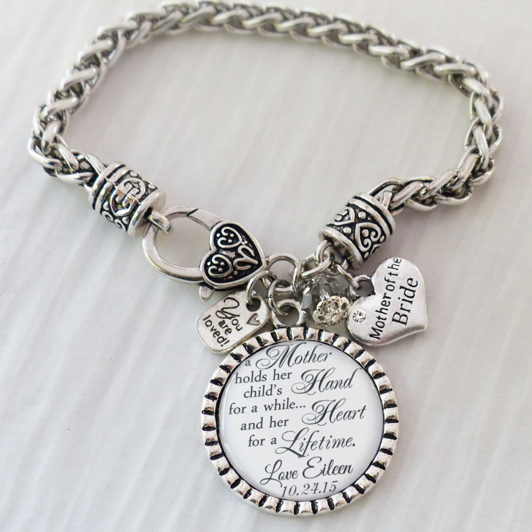 Mother of the Bride Gift, Personalized Wedding Bracelet, Wedding Gift ...