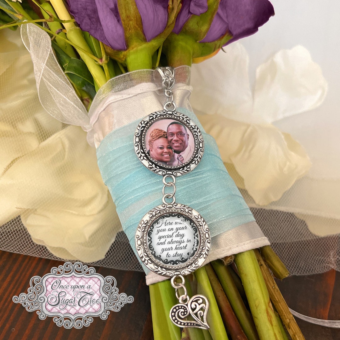 Bride Photo Memorial Bouquet Charm-here With You on Your Special Day ...