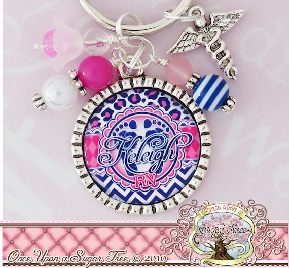 Personalized Nurse Keychain Labor and Delivery NICU Caduceus | Etsy
