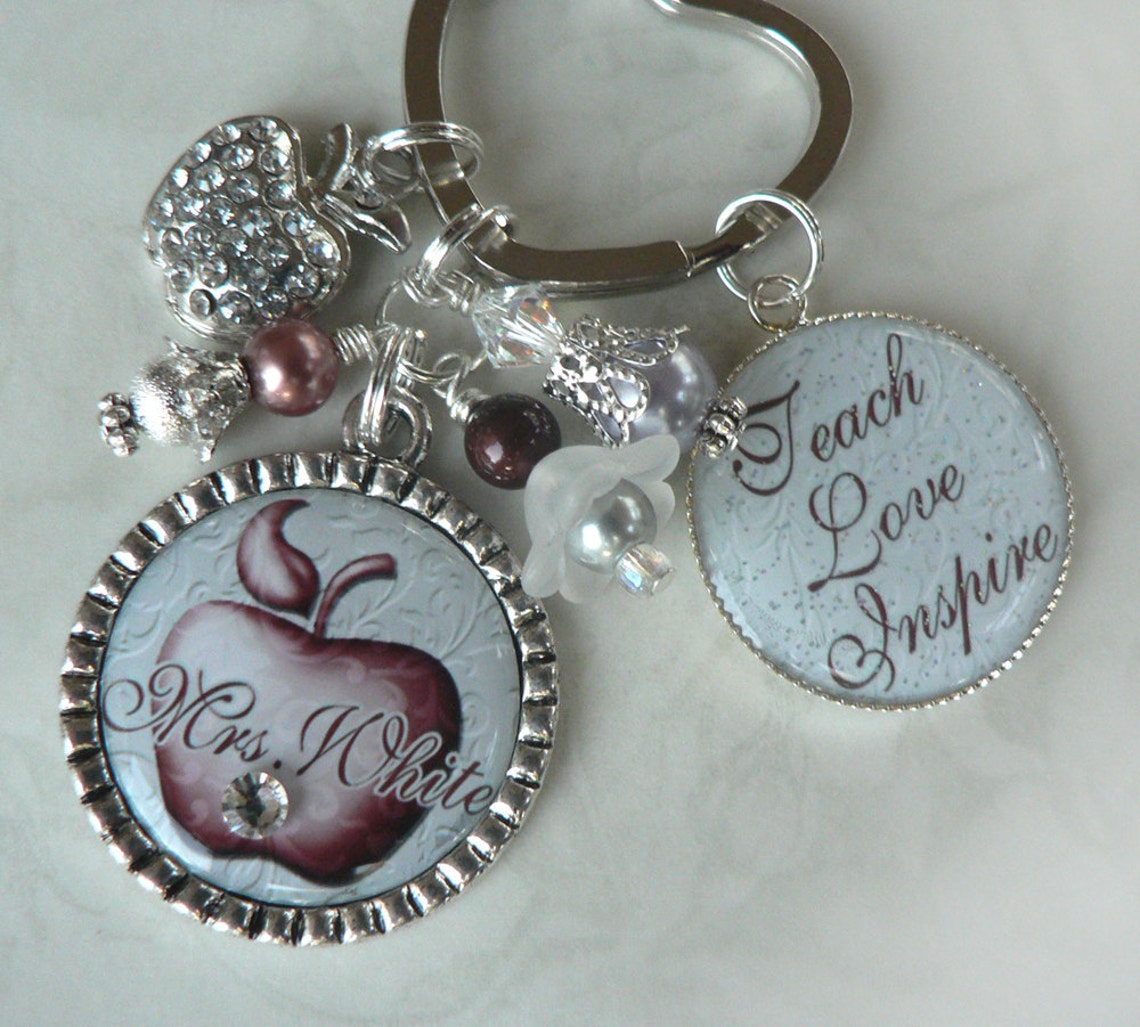 Teacher Gift Personalized Elegant Apple TEACH LOVE INSPIRE - Etsy