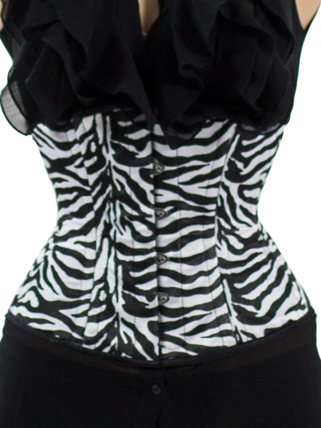 Zebra Print Satin Overbust Corset – Steel Boned, Adjustable Fit - Etsy