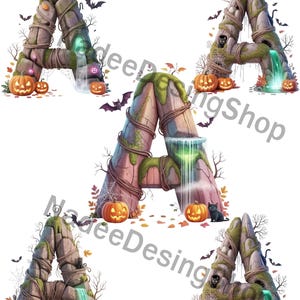 Halloween Font Clipart | Haunted Alphabet PNG SVG Set - Etsy