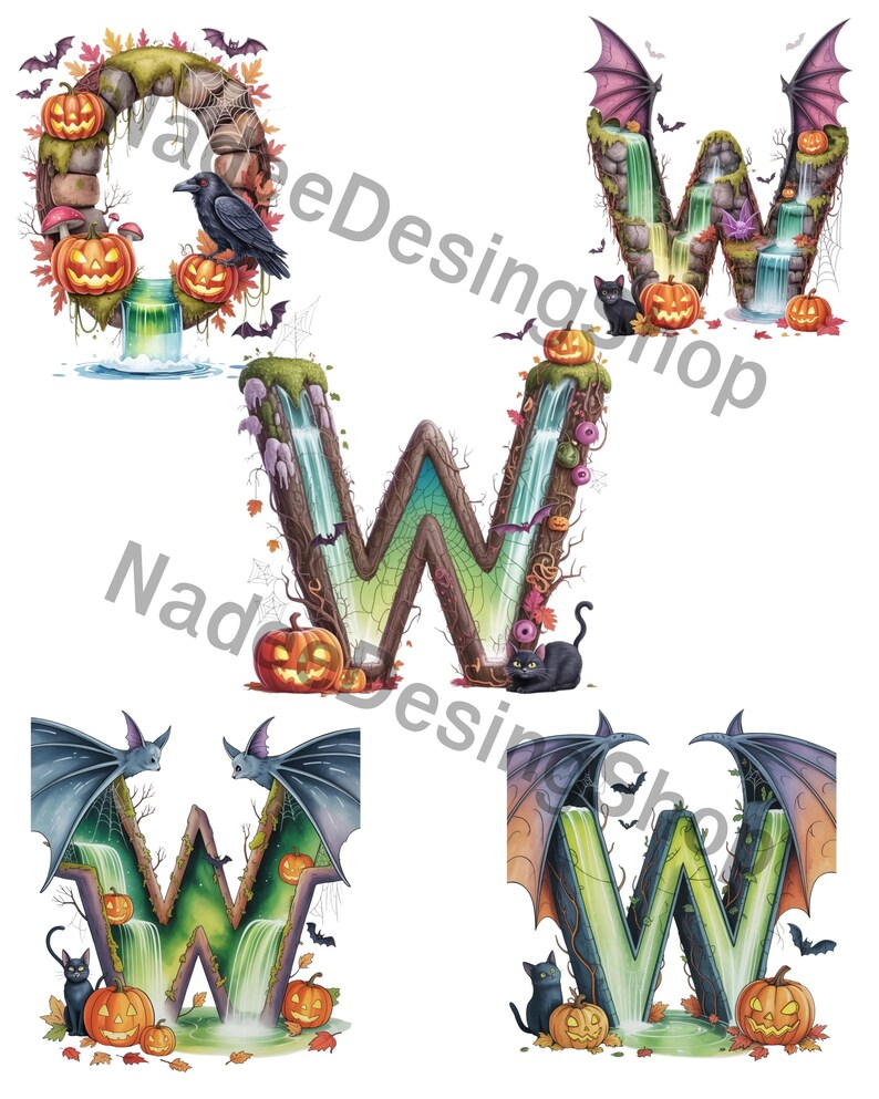 Halloween Font Clipart | Haunted Alphabet PNG SVG Set - Etsy