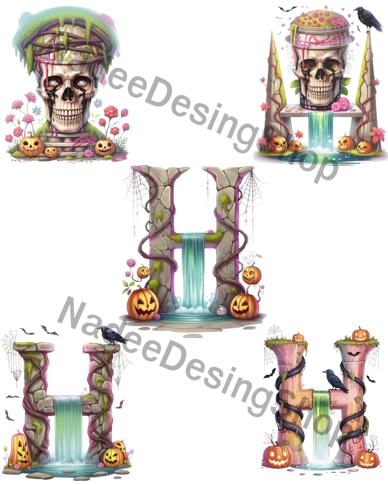 Halloween Font Clipart | Haunted Alphabet PNG SVG Set - Etsy