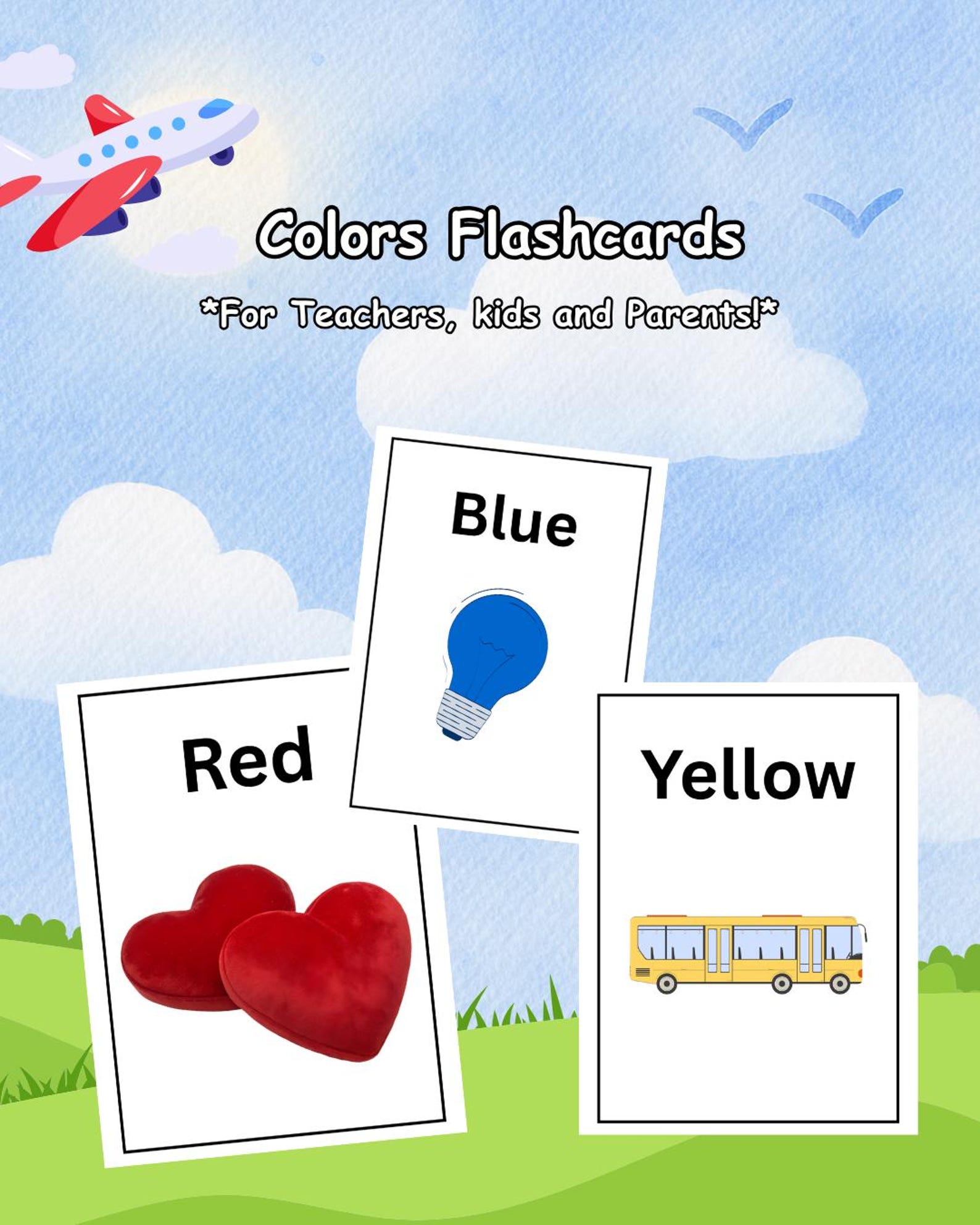 Colors Flashcards for Kids – Learn Red, Blue, Green & More (digital ...
