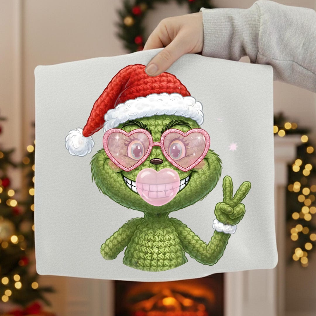 Crochet Christmas Green Monster PNG, Holiday Clipart (digital Download ...