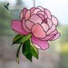 Pink Peony Stained Glass Pattern, Peony Suncatcher, Stained Glass Peony ...